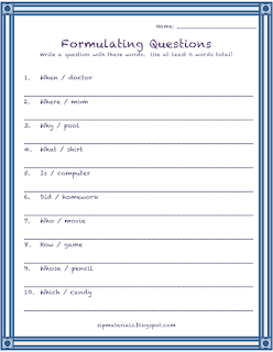 Ms. Lane's SLP Materials: Expressive Language: Formulating Questions