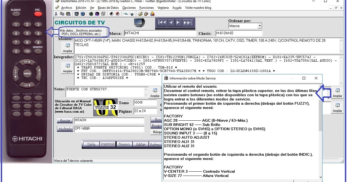 ElectroNika: El software para el técnico reparador: HITACHI CPT-1450R ...