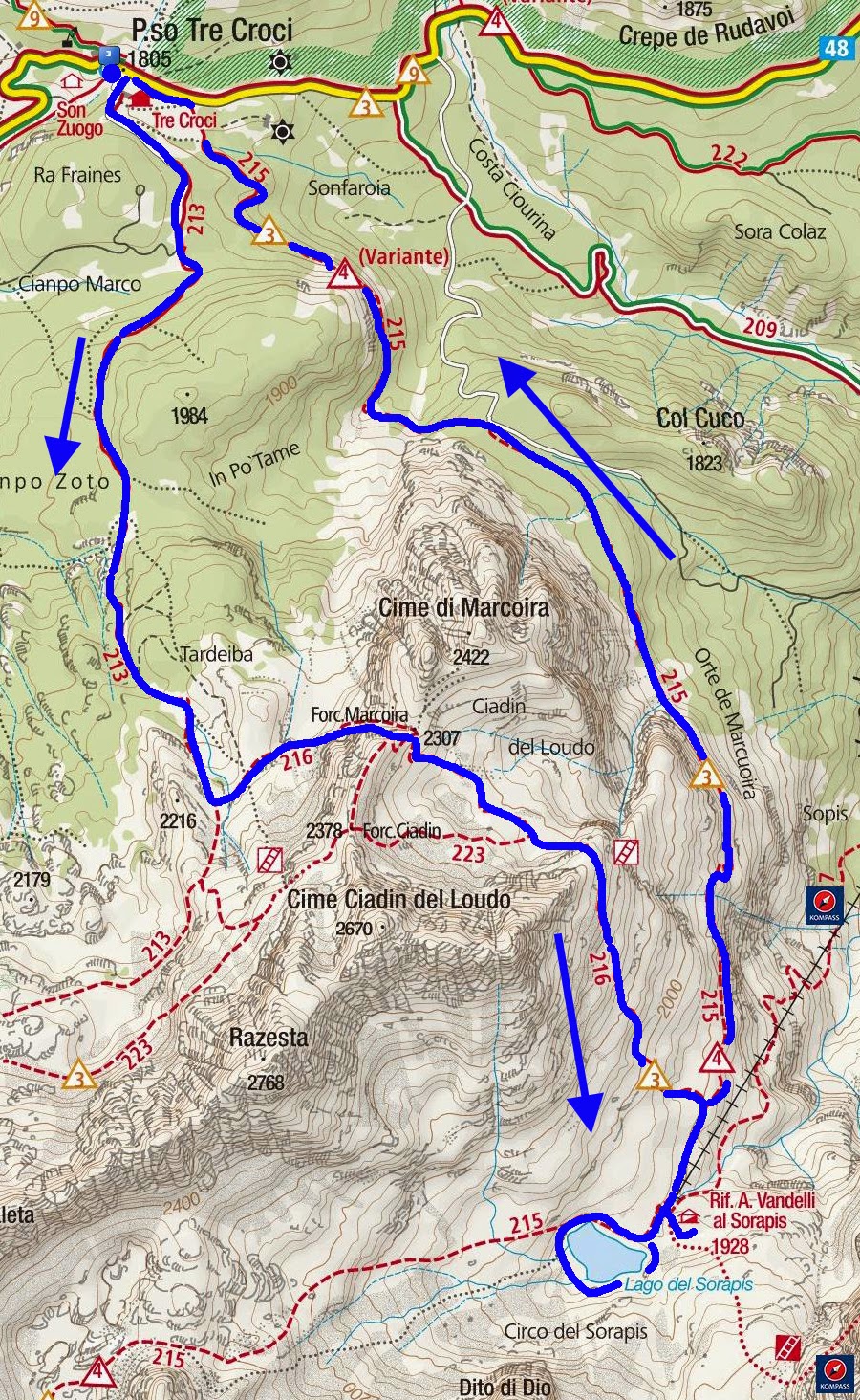 Escursionismo a 360°: Dal passo Tre Croci al lago del Sorapiss (E)