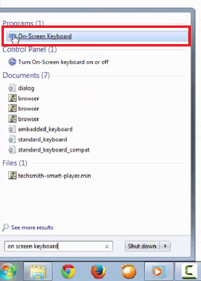 Type without using the physical keyboard (On-Screen Keyboard)