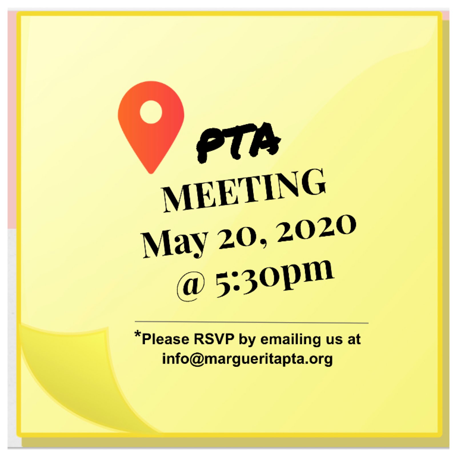 Marguerita Elementary PTA: PTA Meeting! 🚦