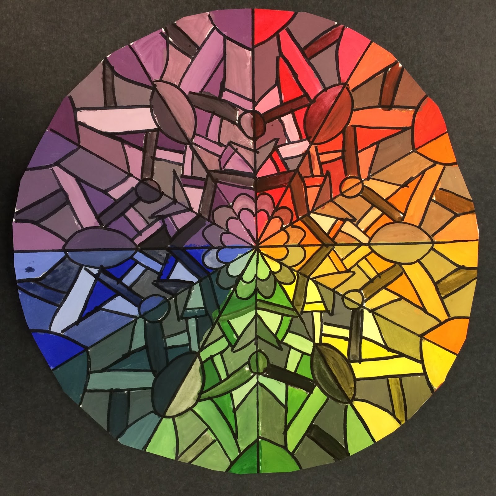 Mrs. Wille's Art Room: Advanced Art color wheel kaleidoscopes