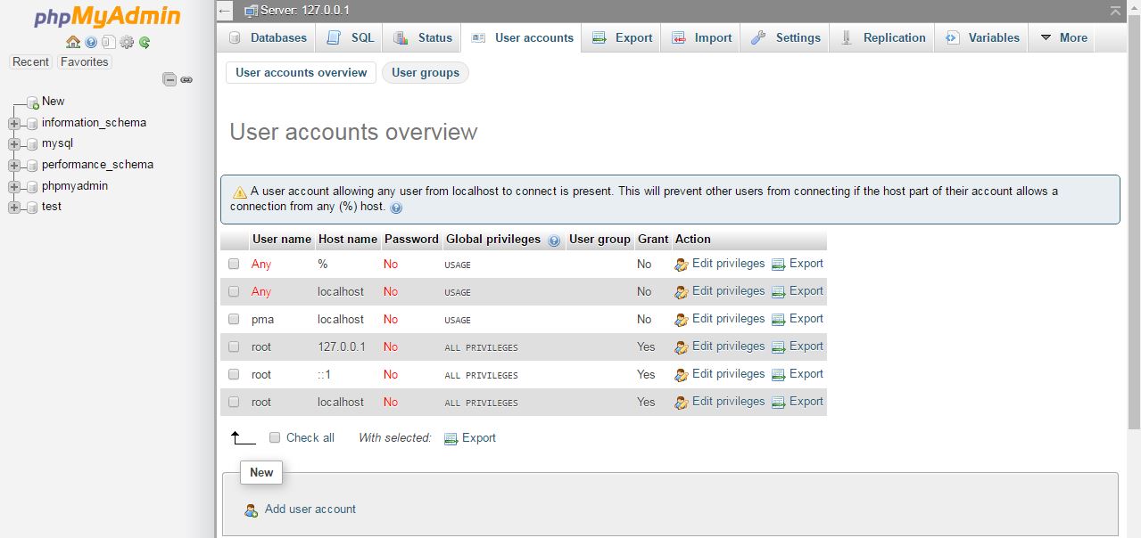 How to change phpmyadmin password on windows. - AKN Network