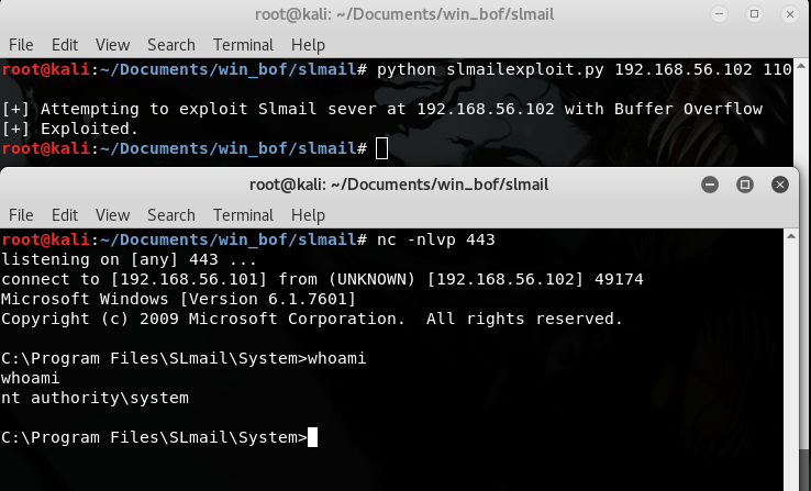 First Bufferoverflow Exploit Slmail