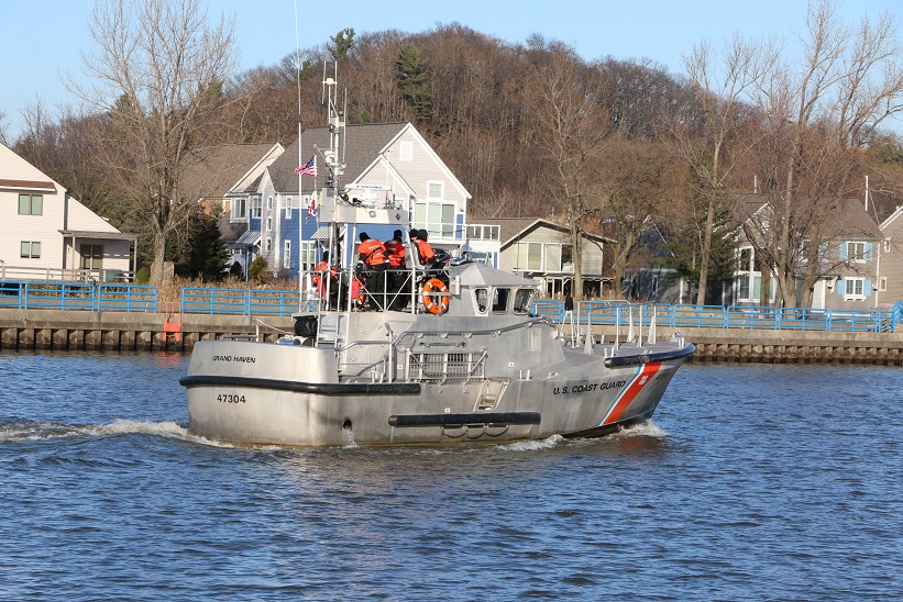 Michigan Exposures: A Coast Guard Boat Returning to Grand Haven