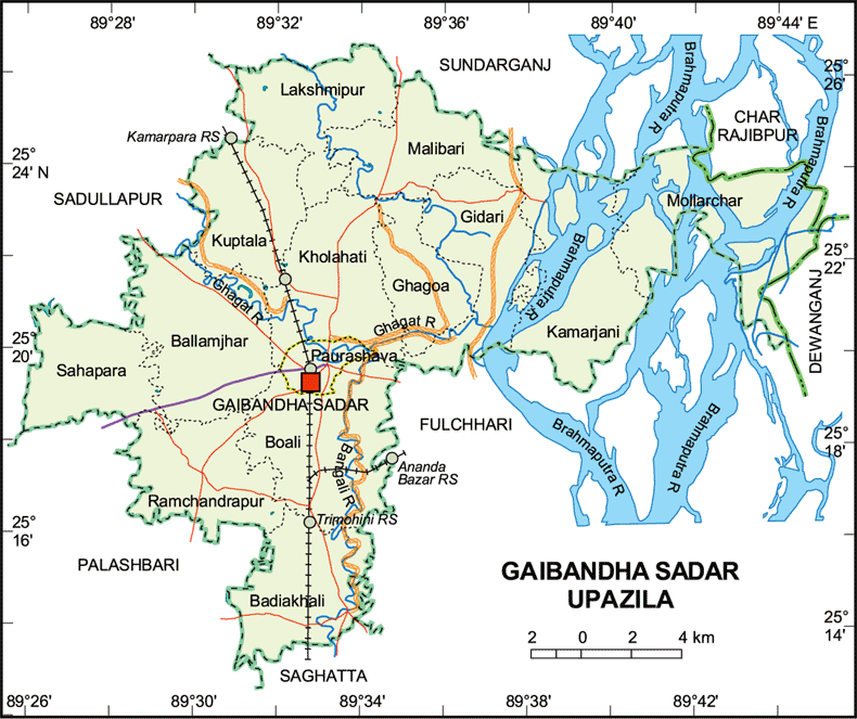 Gaibandha: Map of Gaibandha District