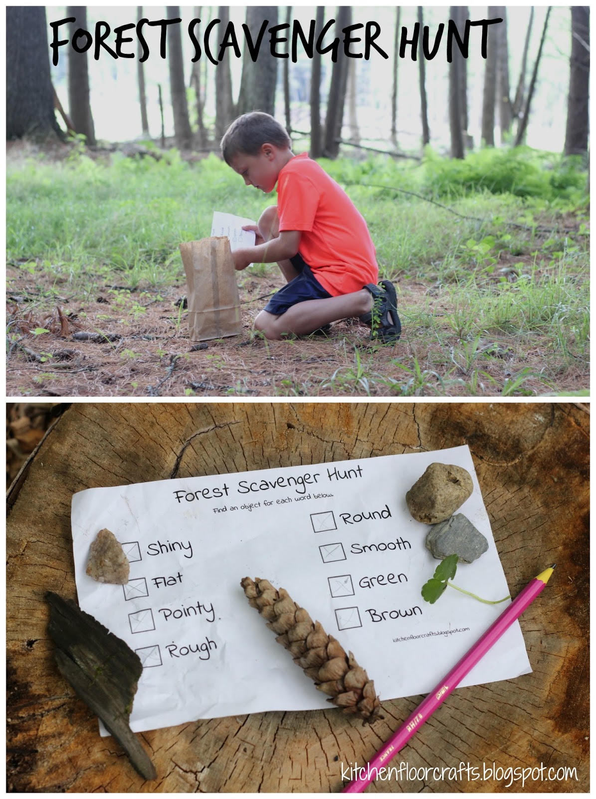 Kitchen Floor Crafts: Forest Week (A Simple Summer Theme)