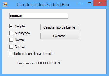 uso de ColorDialog,FontDialog,CheckBox en lenguaje c# en IDE visual ...