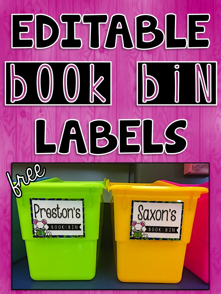 The Twenty Something Teacher: Busy TpT Day- Name Tags and Book Bins!