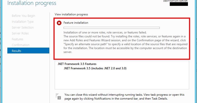Microsoft Dynamics NAV/Business Central: Error installing .NET 3.5 on ...