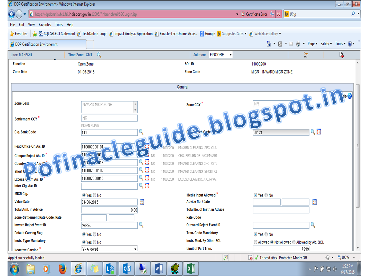 Latest FAQ on Clearing both inward and outward clearing in DOP Finacle ...