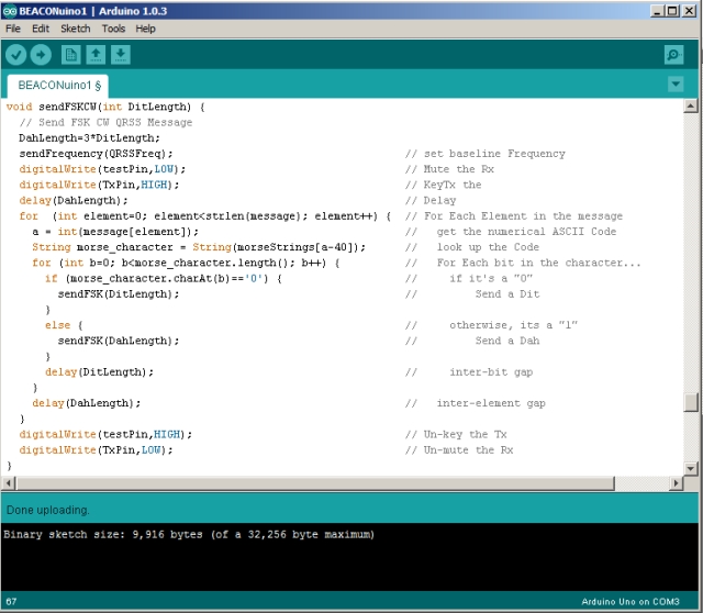 M0xpds Shack Nasties Arduino Beacon