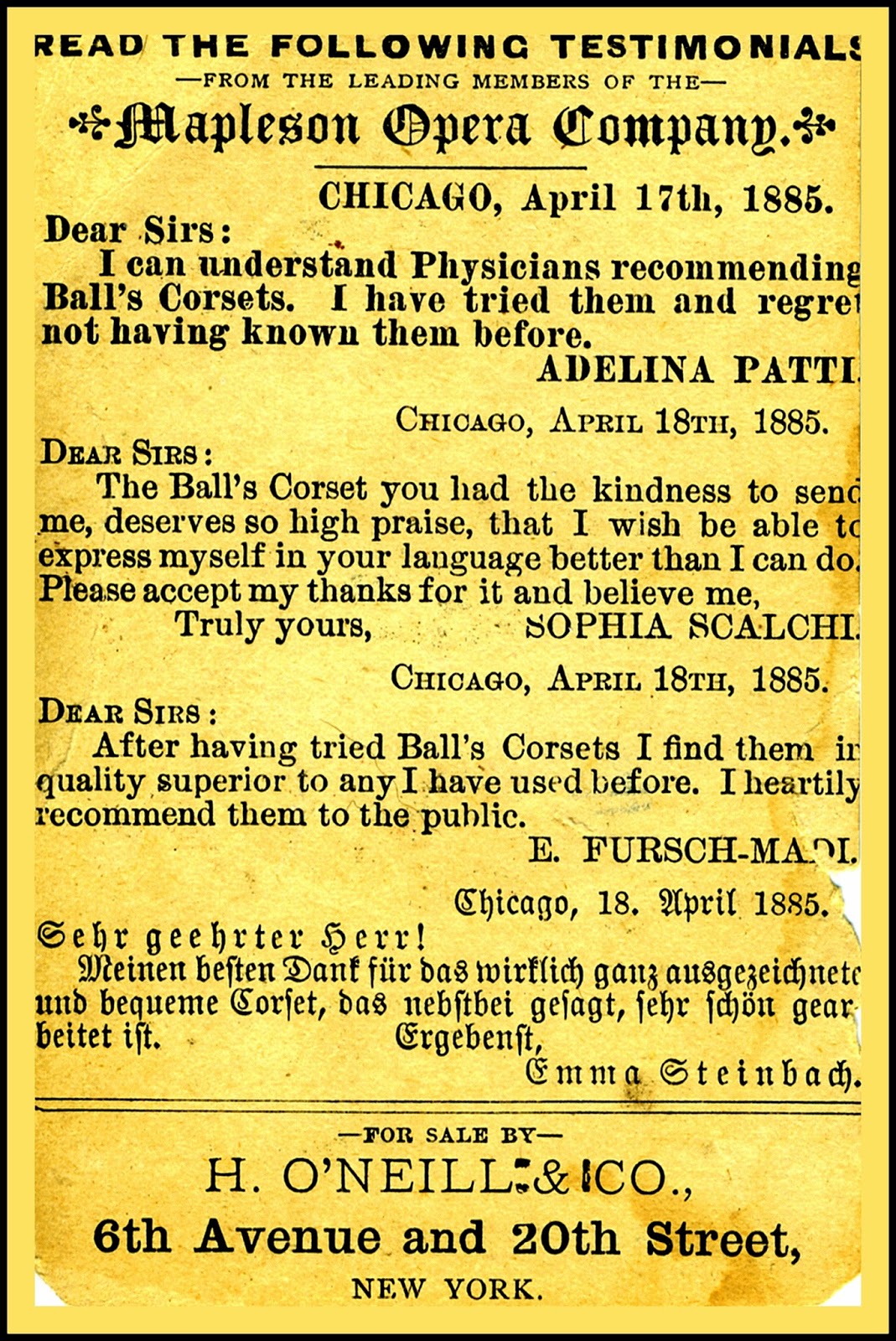 Appendix 1 - The Earl J. Arnold Advertising Collection - 1885: At Random