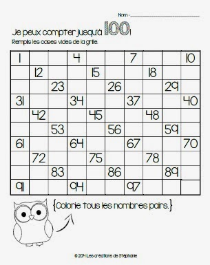 Les créations de Stéphanie: Je peux compter jusqu'à 100!