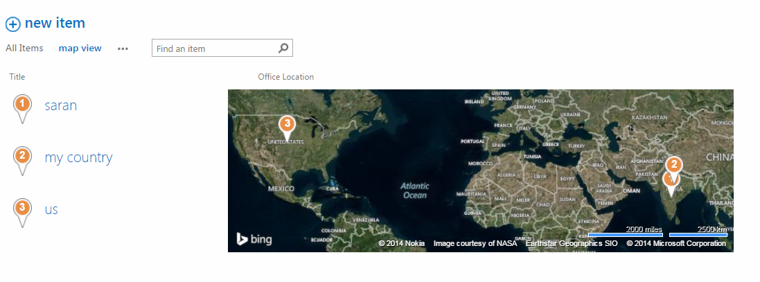 Knowledgesharing: Use Geolocation column to show map view within lists or libraries in ...