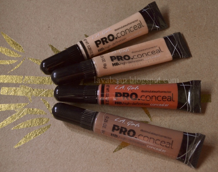 Lava Bean: LA Girl Pro Concealers: Porcelain, Creamy Beige, Toast and ...