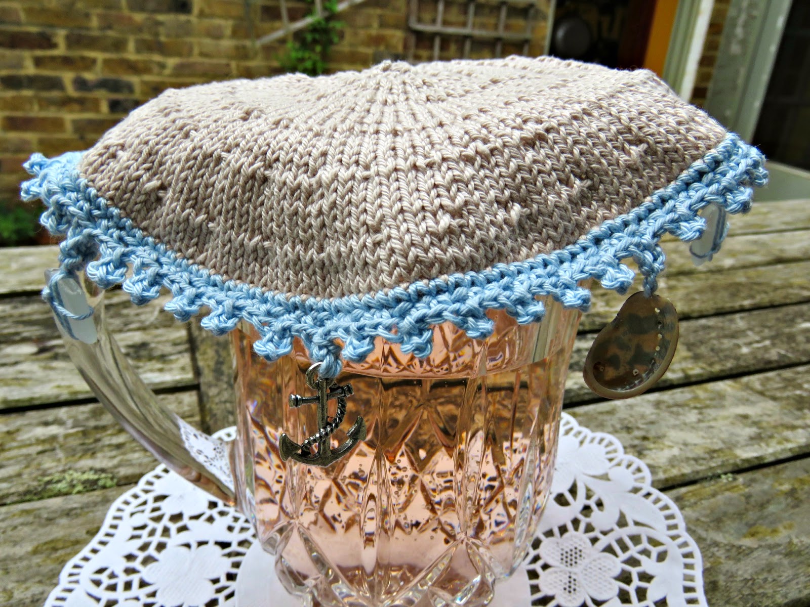 Costa Brava Knitting Holidays & Retreats: Jug cover ... with sea glass ...