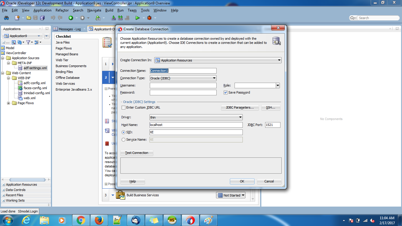 Java Java Adf Connecting To A Data Base
