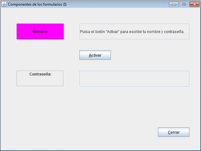 Mi cuaderno de programación: Formularios en Java. Componentes (I)