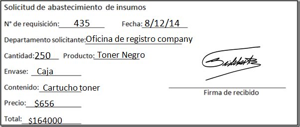 informatica: formatos de reabastecimiento