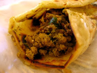 taste lies in your hands.: mutton kathi roll
