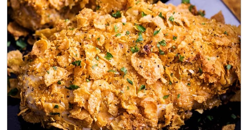 Ranch Cornflake Crusted Baked Chicken