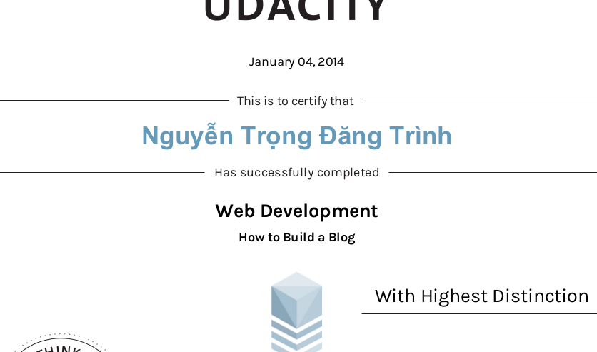Just finished the Web Development Course on Udacity