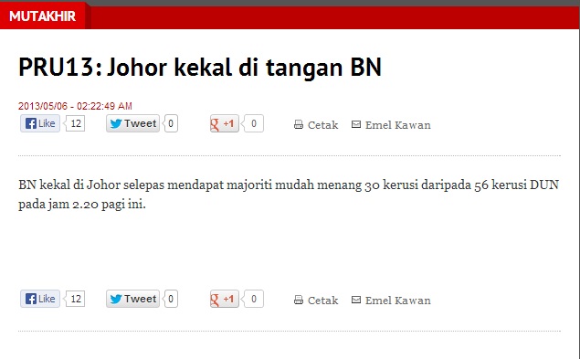 ~Nor Nora~: Keputusan PRU 13