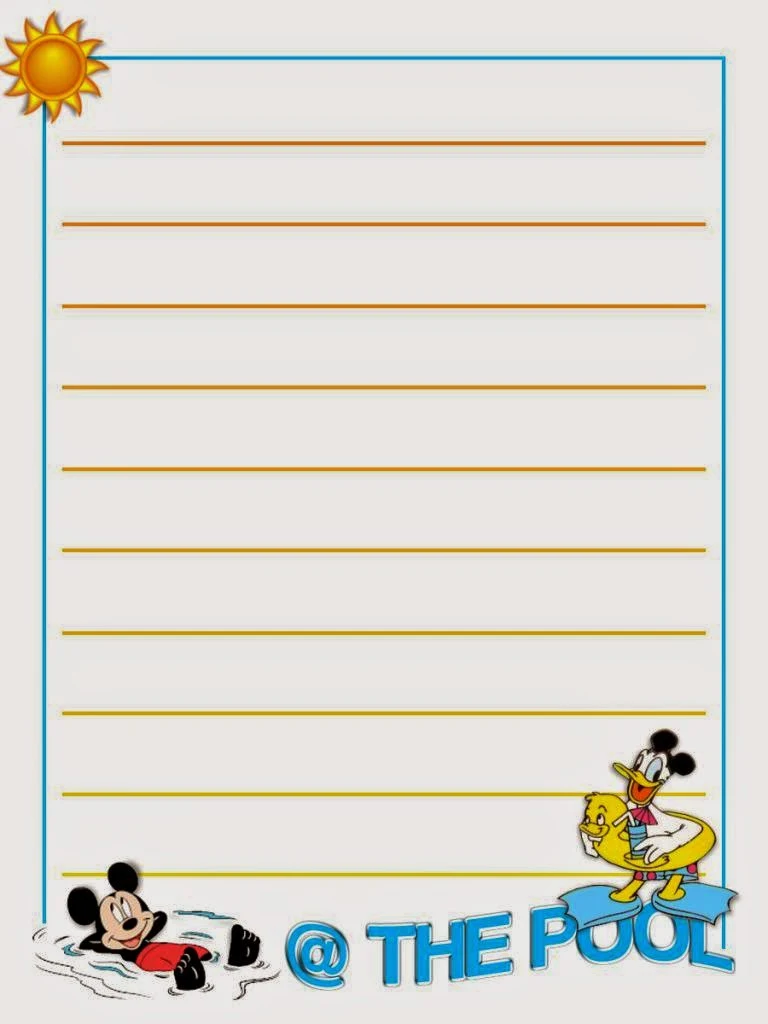 Mickey and Friends Fun in the Sun Free Printable Notebook. - Oh My ...