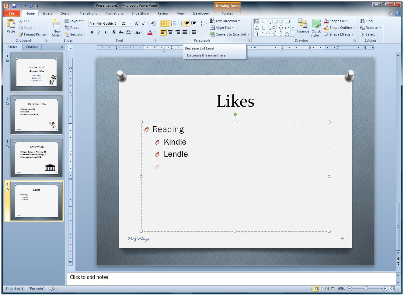 prof m's information technology: PowerPoint assignment