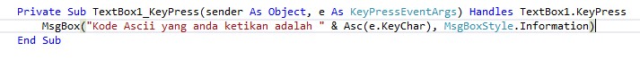 Tutorial VB.Net #14: Mencari Kode ASCII | priacoding