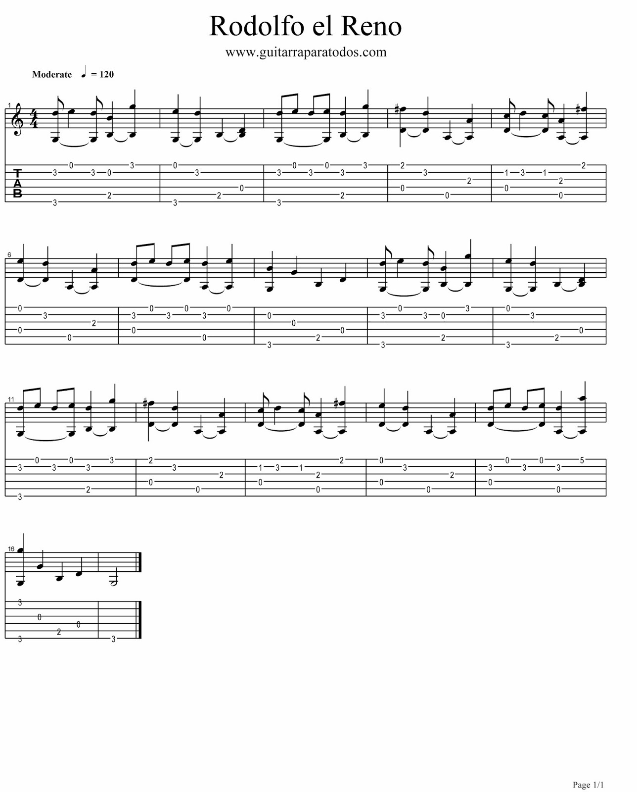 GUITARRA: Rodolfo el reno