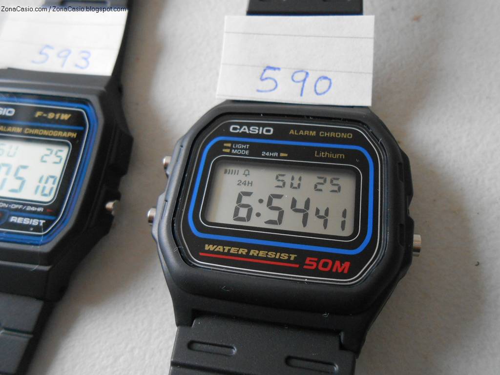 Zona Casio: Diferencias entre los módulos del W-59 (590) y del F-91 (593)