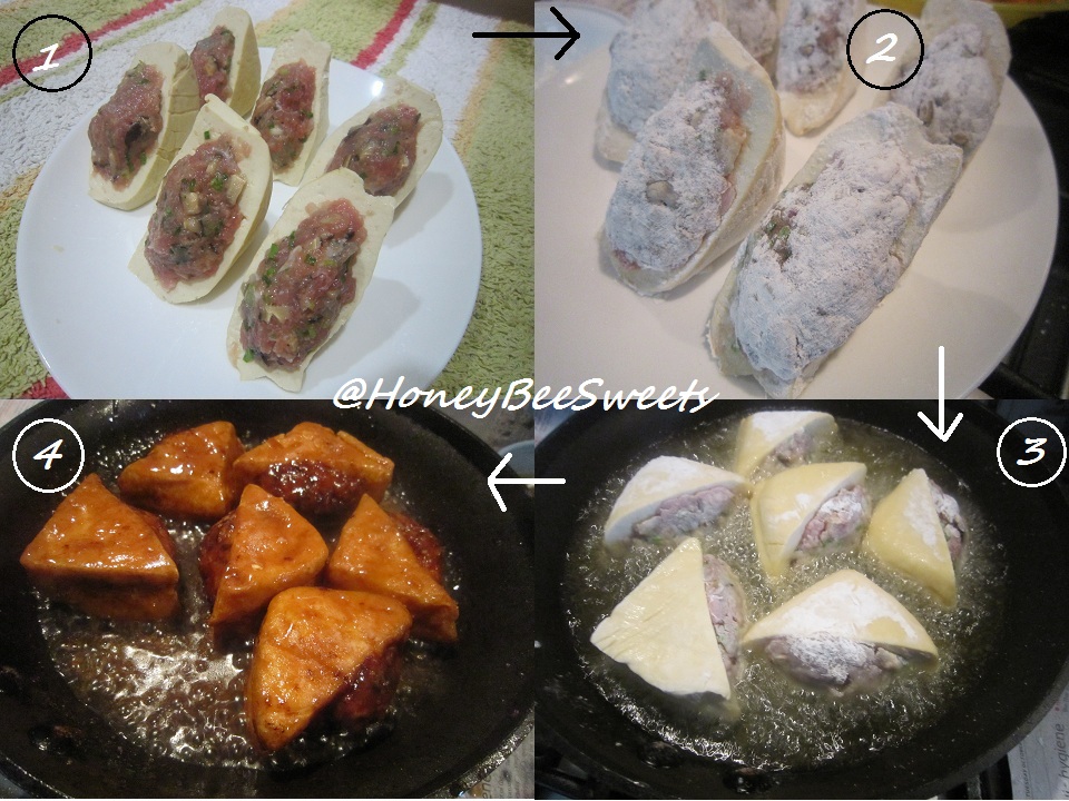 Honey Bee Sweets: Stuffed Golden Purses，金钱袋 (Braised Stuffed Tofu)