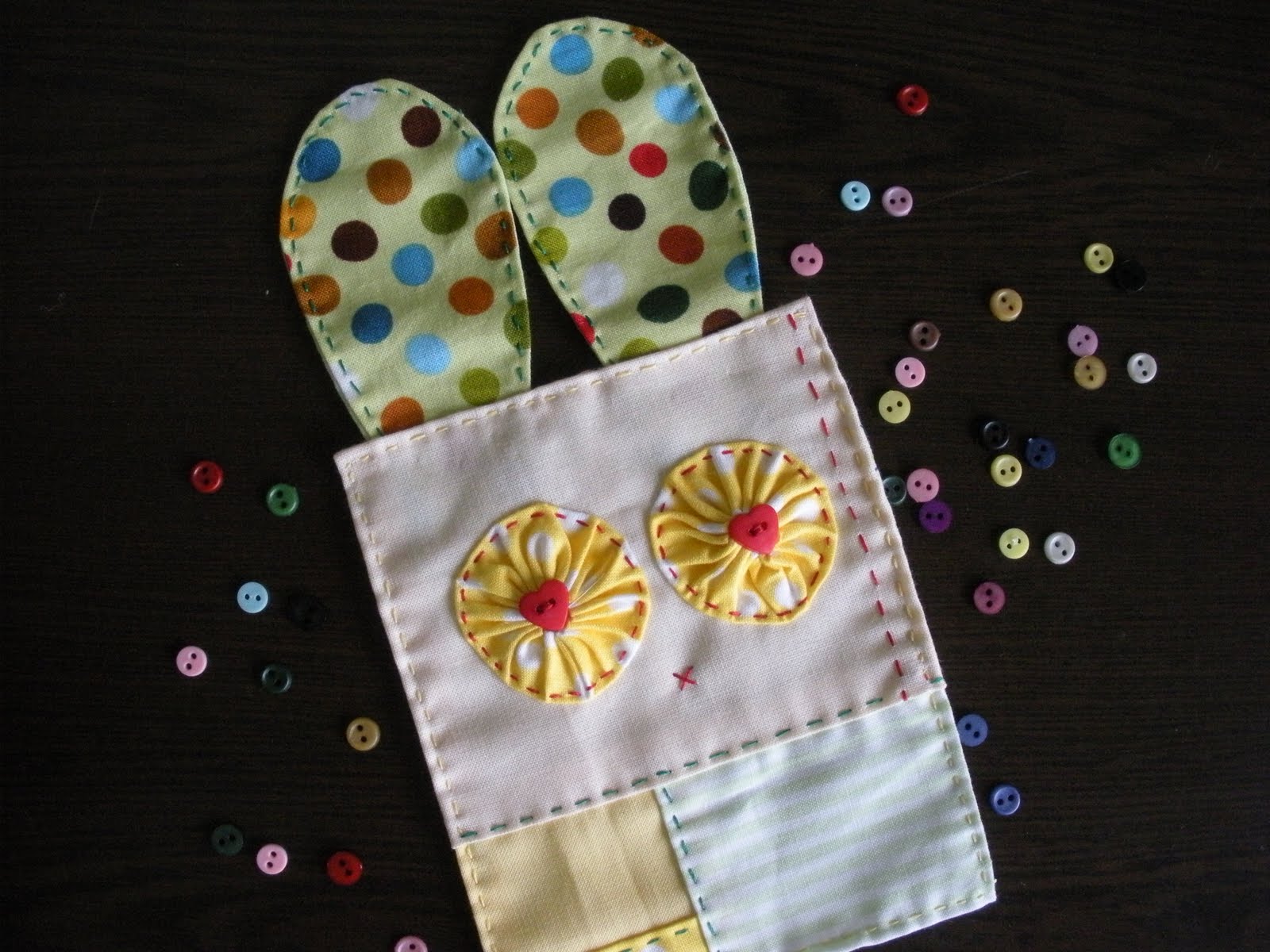patch.stitch.button: Mini Bunny Patchwork