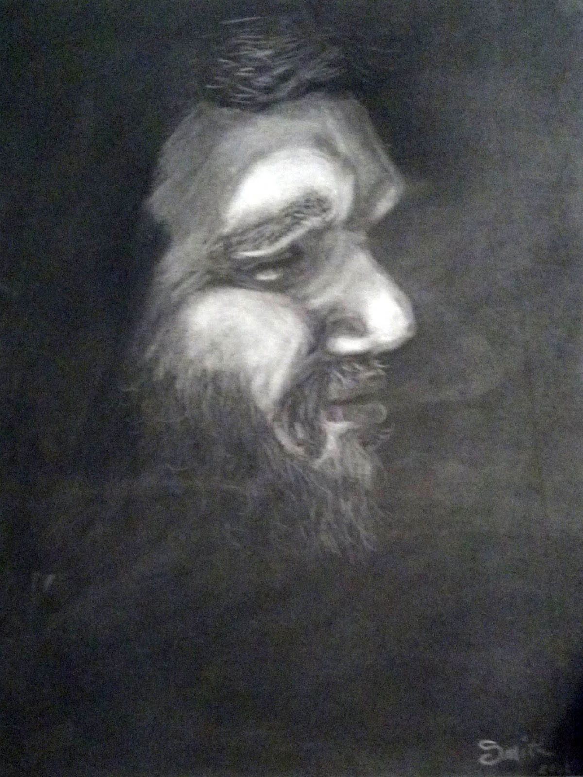 Adam Smith BFA: Adam Smith BFA - Charcoal Self Portrait
