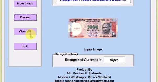 Currency Recognition Using Image Processing Matlab Project With Source Code ~ Matlab Project Codes