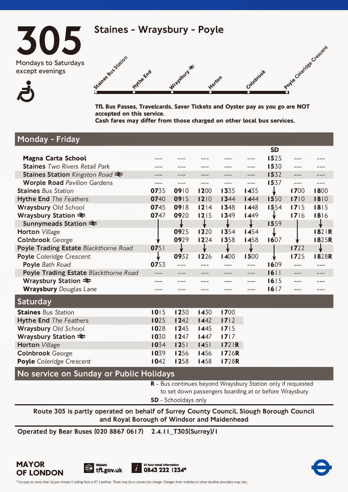 State Bus Routes,Fare ,Schedule information online: UK Bus Staines ...