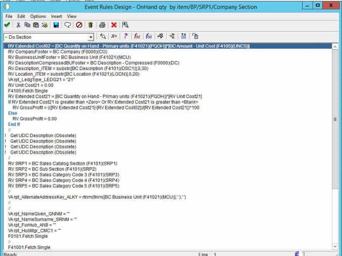 Technical Corner: Inventory Stock Report - JD Edwards UBE