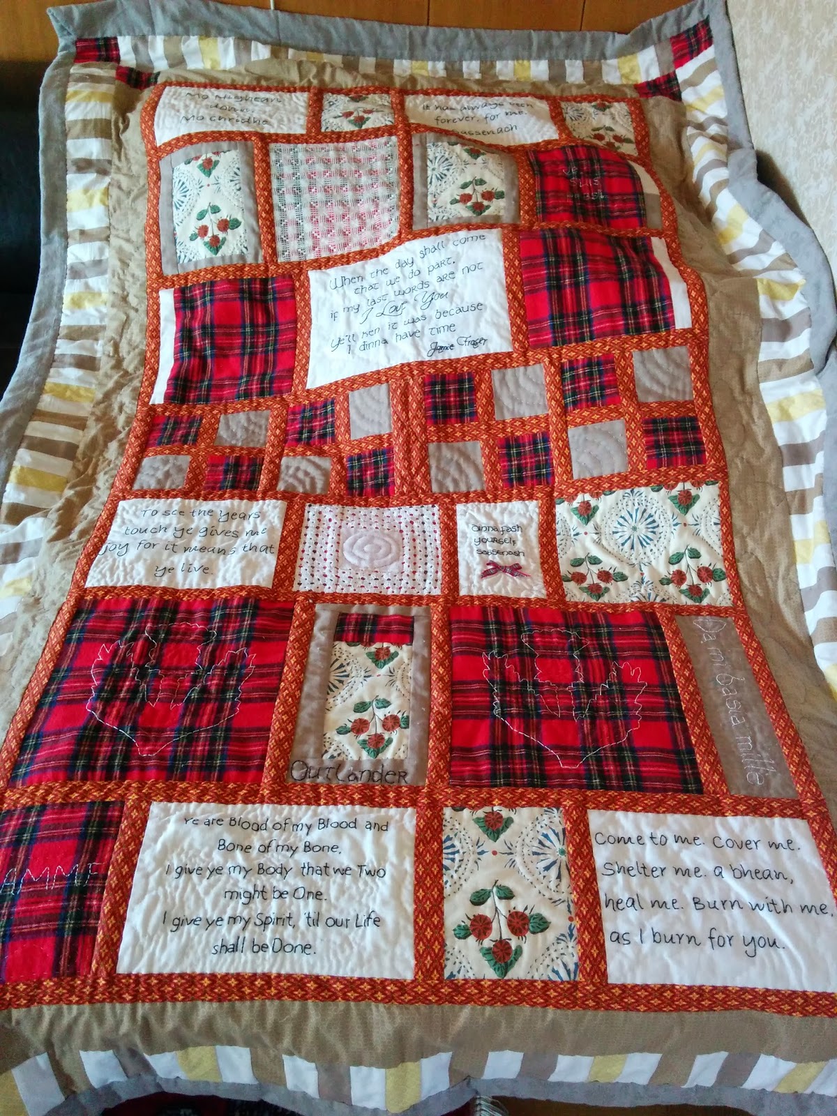 Glorias quilts: Outlander quilt, nästan klart!