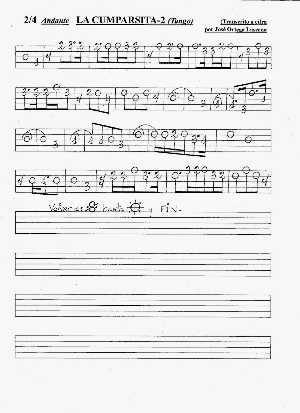 PARTITURAS EN CIFRA PARA BANDURRIA Y LAÚD DE JOSÉ ORTEGA LASERNA: mayo 2014