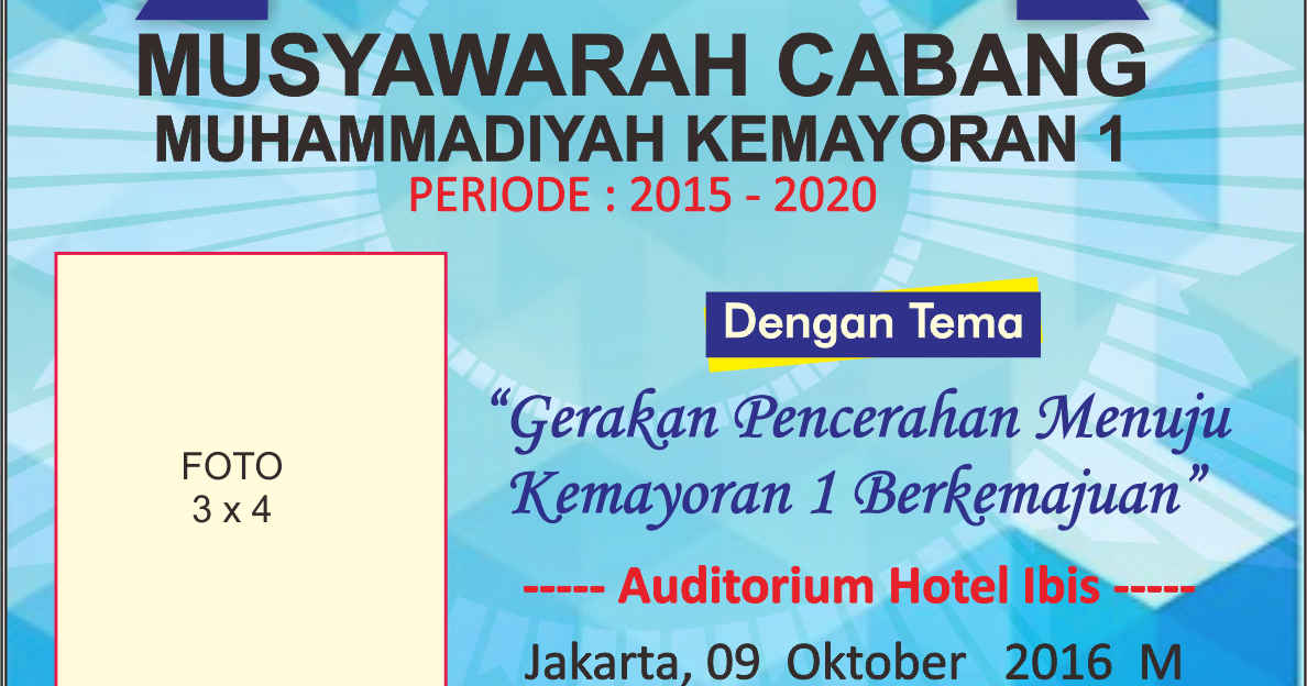 Desain ID Card Peserta Musyawarah Cabang (MUSCAB) Muhammadiyah Kemayoran 1