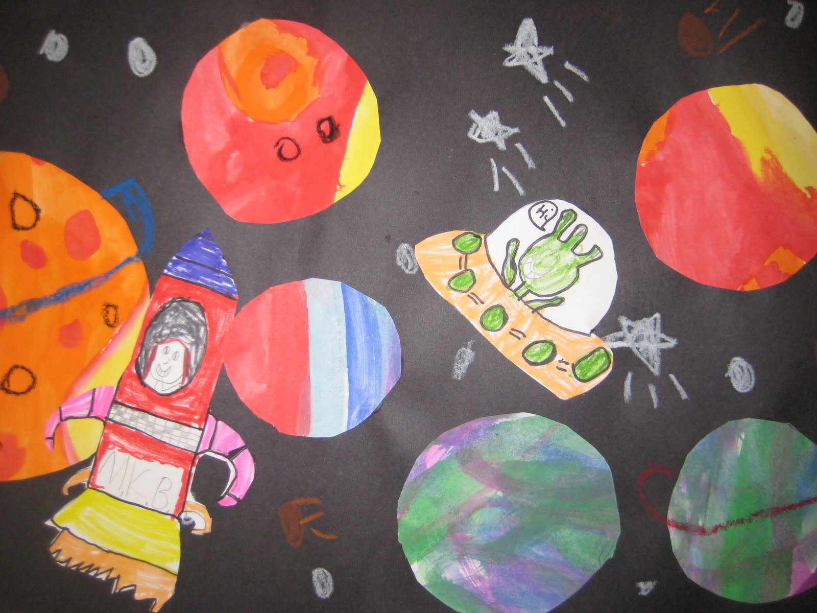 Why Walk When You Can Fly?: First Grade Outer Space Collage