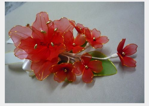 Rai's Craft: Bunga Dulang Stokin Red + Gold