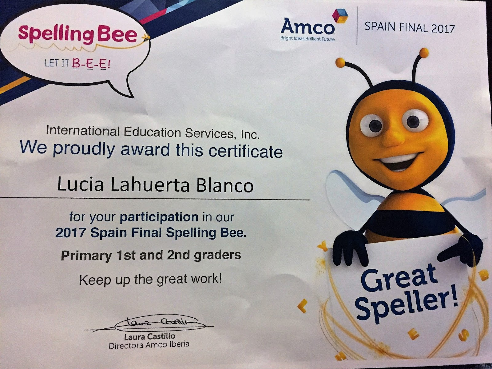 PORTFOLIO EDUCATIVO: CONCURSO SPELLING BEE EN MADRID