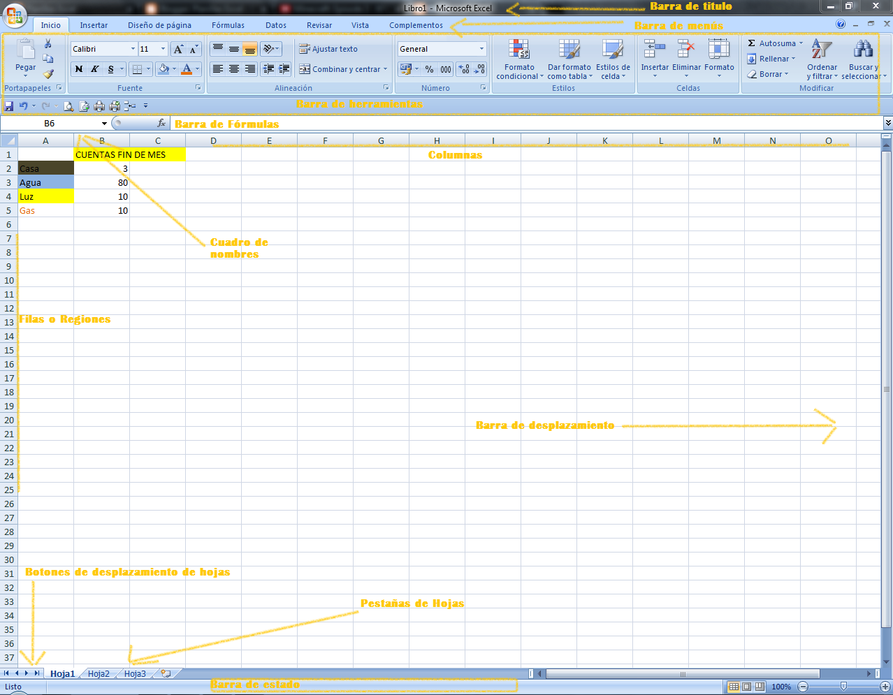 Planillas Excel: Elementos, Herramientas...¿Funciones?--Excel(En ...