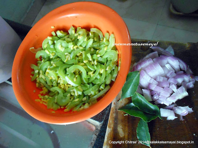 kalakkalsamayal: Pudalangkai Thuvatal - Snake Gourd Stir Fry