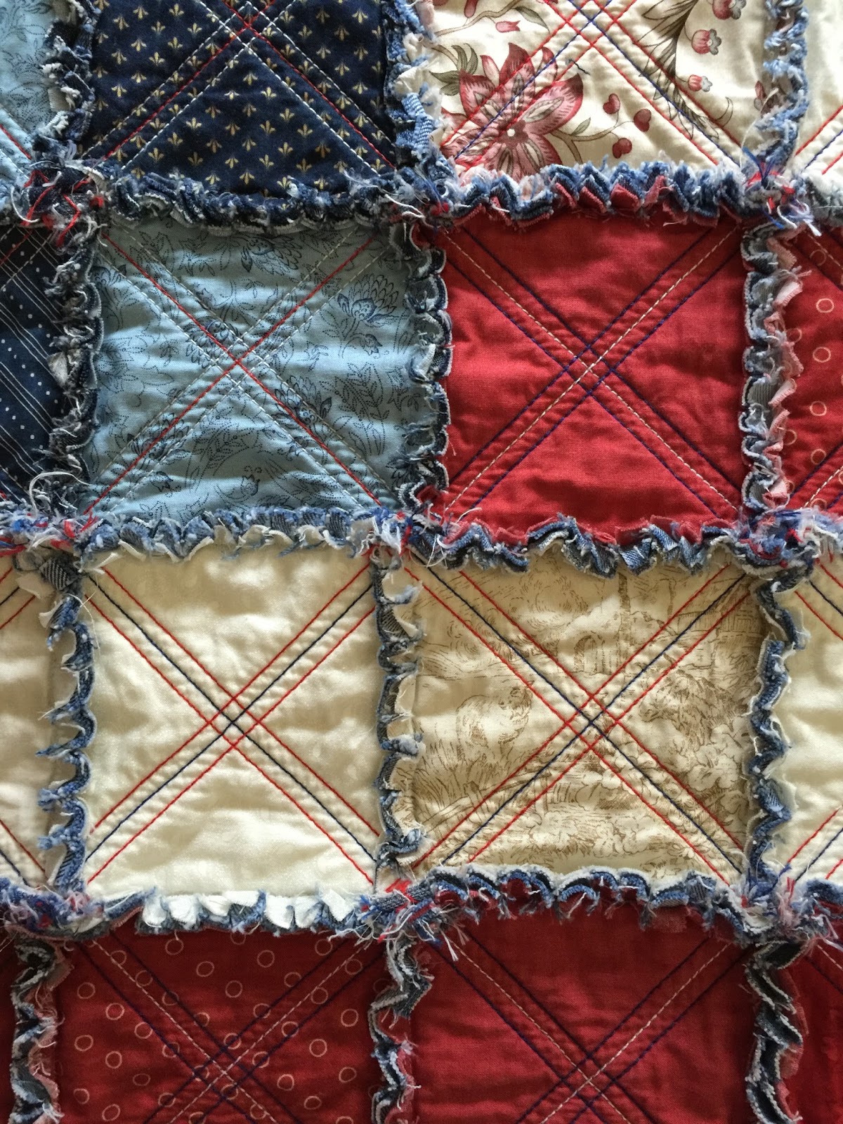 Heather Spence Designs: american flag rag quilt and Aurifil thread ...