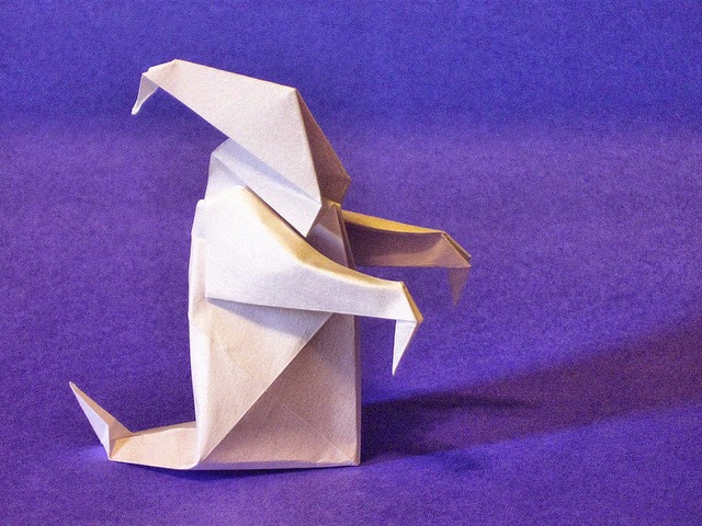 origami ghost ~ easy origami paper crafts