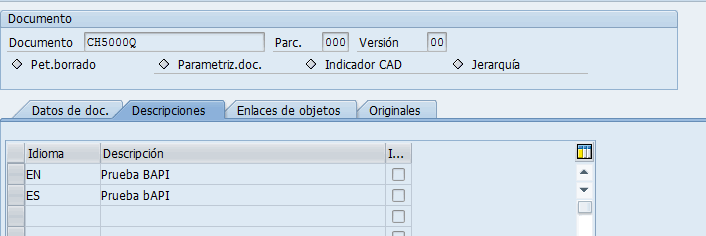 Dara: Crear documento CV01N
